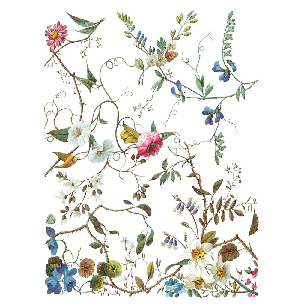 Iron Orchid Design IOD Lost Garden Rub On Transfer Pad 8 Pages 12” x 1 ...